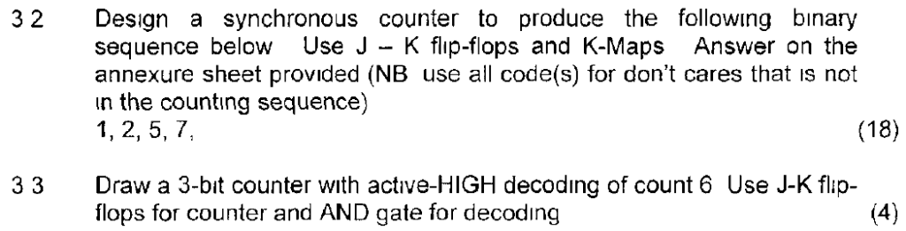 Solved 3 2 Design A Synchronous Counter To Produce The