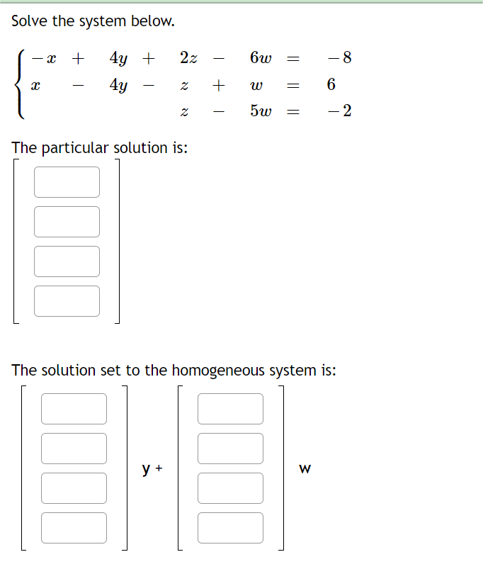 Solved Solve the system below. | Chegg.com