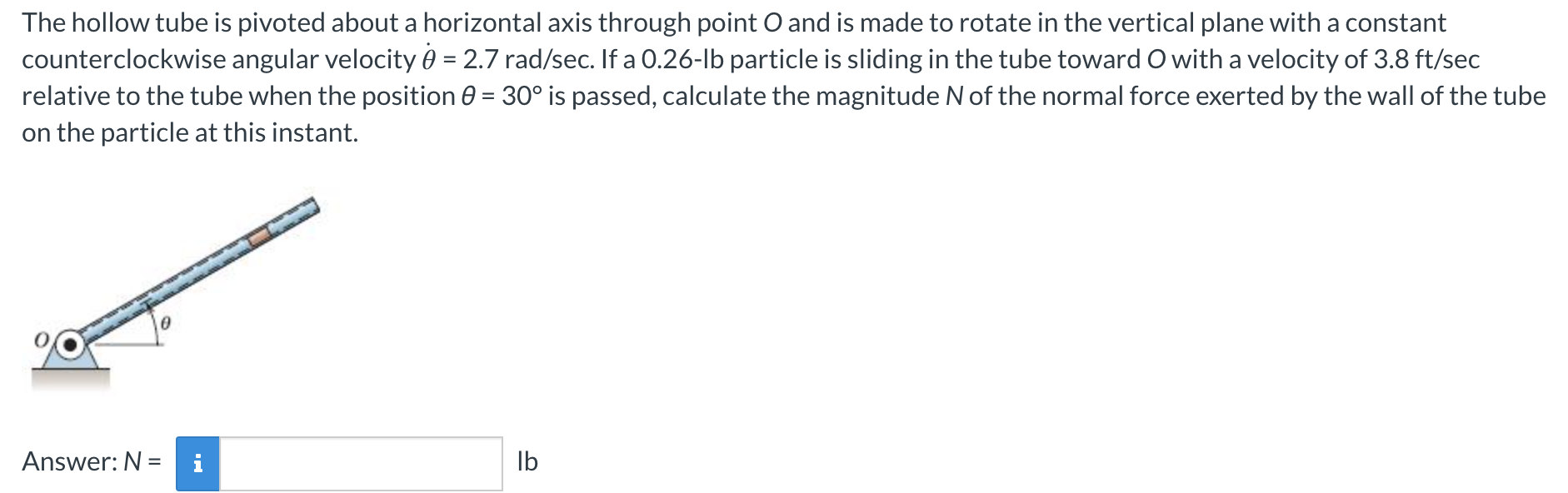 Solved The hollow tube is pivoted about a horizontal axis | Chegg.com