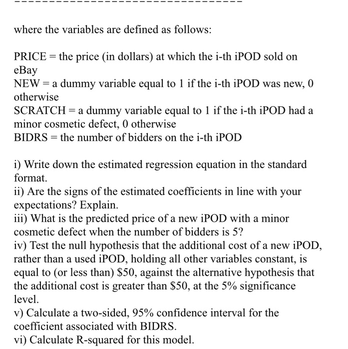 Solved 3 Consider The Following Stata Regression Output 