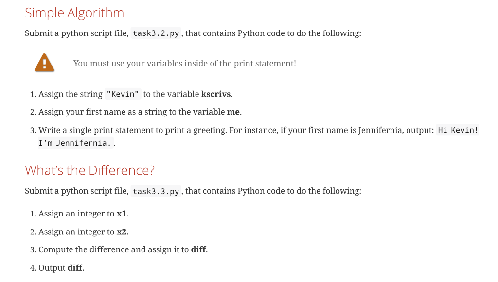 Solved Task 3 Programming Variables Submit A Python Script 
