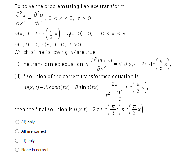 Solved To solve the problem using Laplace transform, | Chegg.com