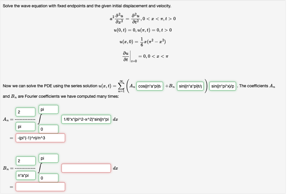 Solved Solve the wave equation with fixed endpoints and the | Chegg.com