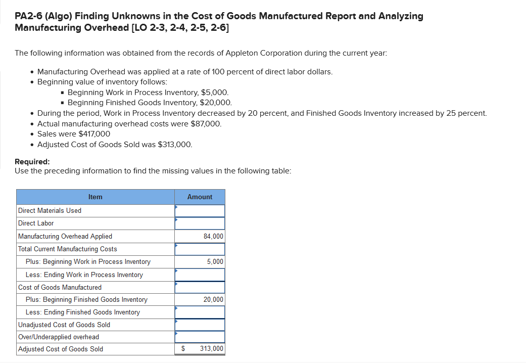 [Solved]: q4m3 PA2-6 (Algo) Finding Unknowns in the Cost of