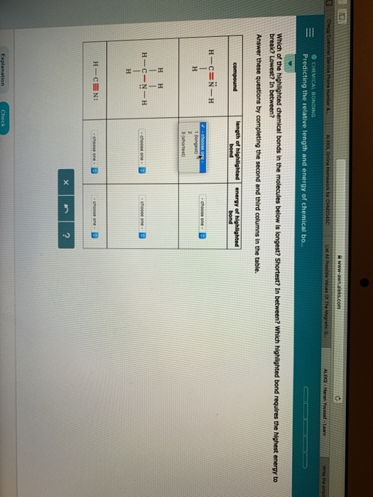Solved Of The Predicting the relative length and energy of | Chegg.com