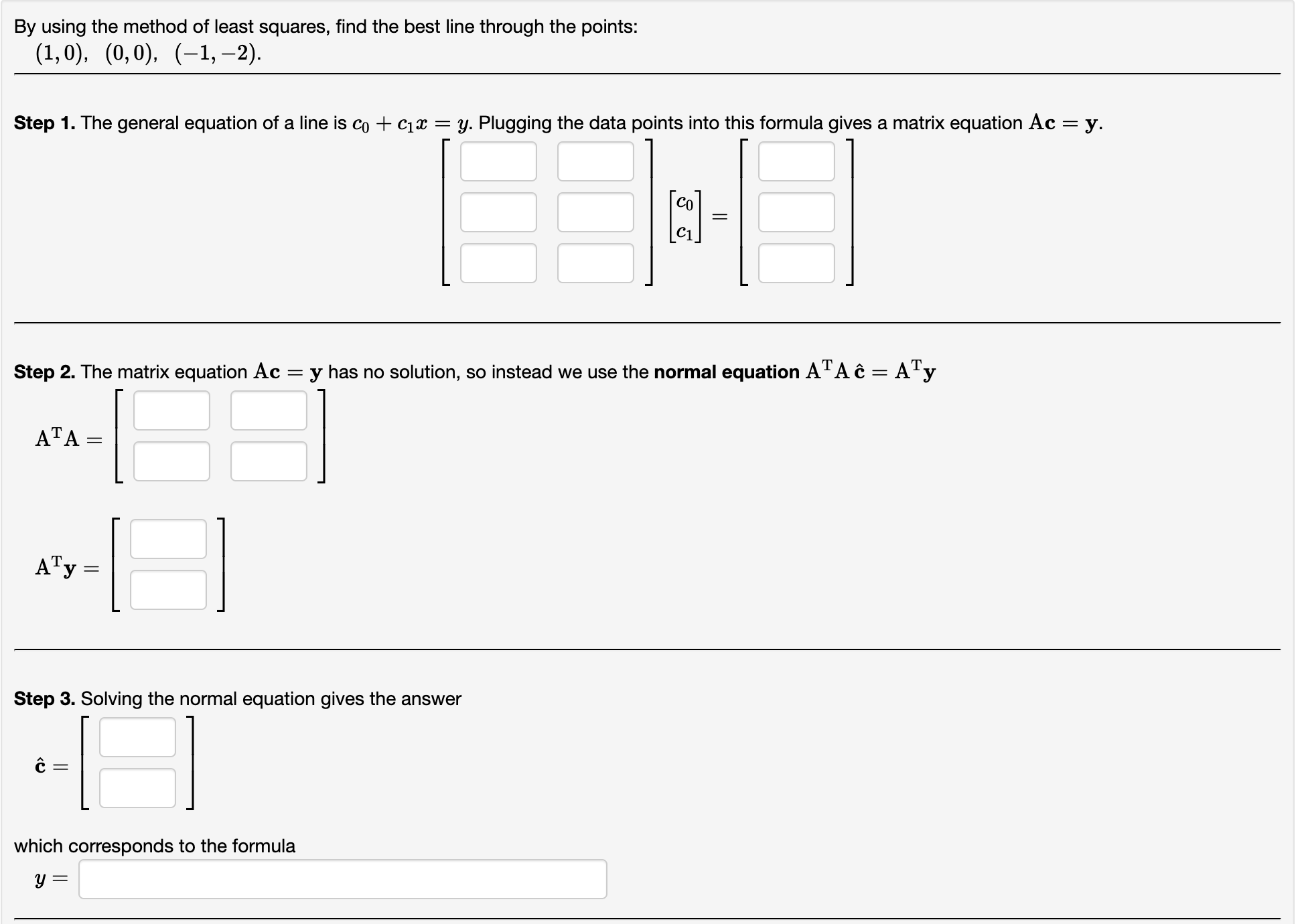Solved By using the method of least squares, find the best | Chegg.com
