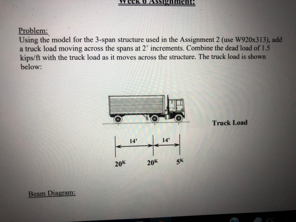 Wee Problem: Using the model for the 3-span structure | Chegg.com
