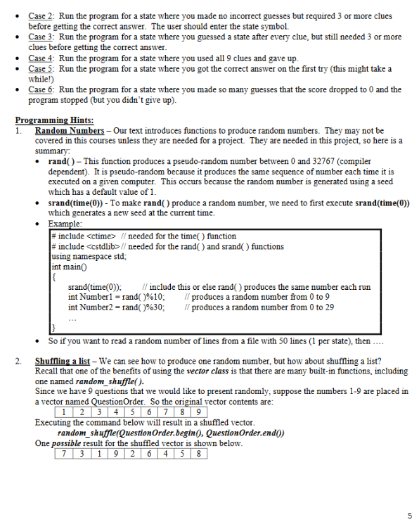Solved State Information A data file named states.txt is | Chegg.com