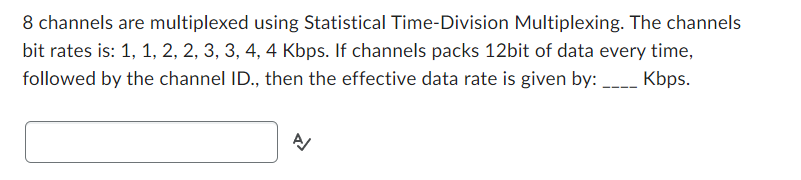 Solved 8 channels are multiplexed using Statistical | Chegg.com
