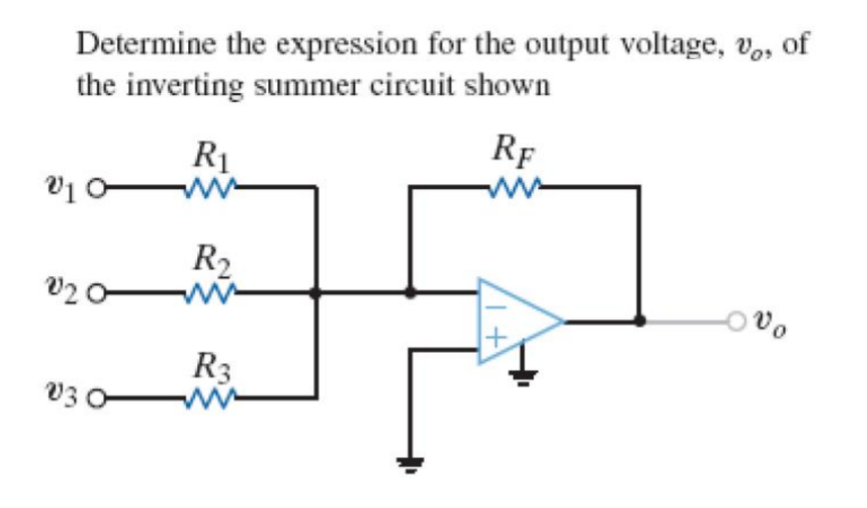 Solved Determine the expression for the output voltage, V., | Chegg.com