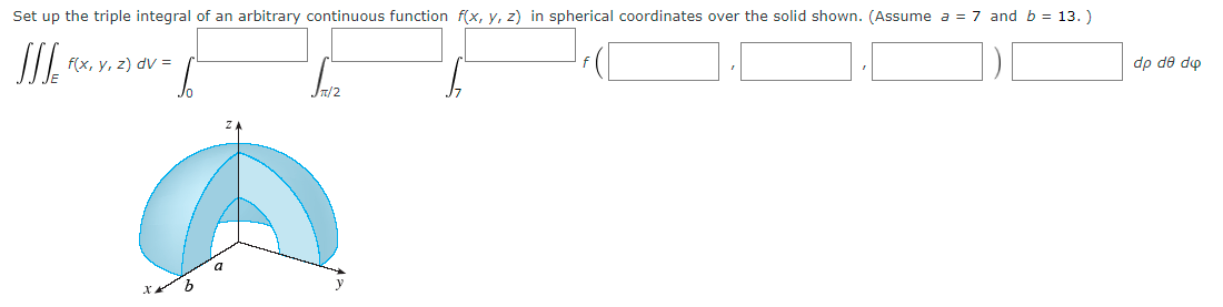 Solved Set up the triple integral of an arbitrary continuous | Chegg.com
