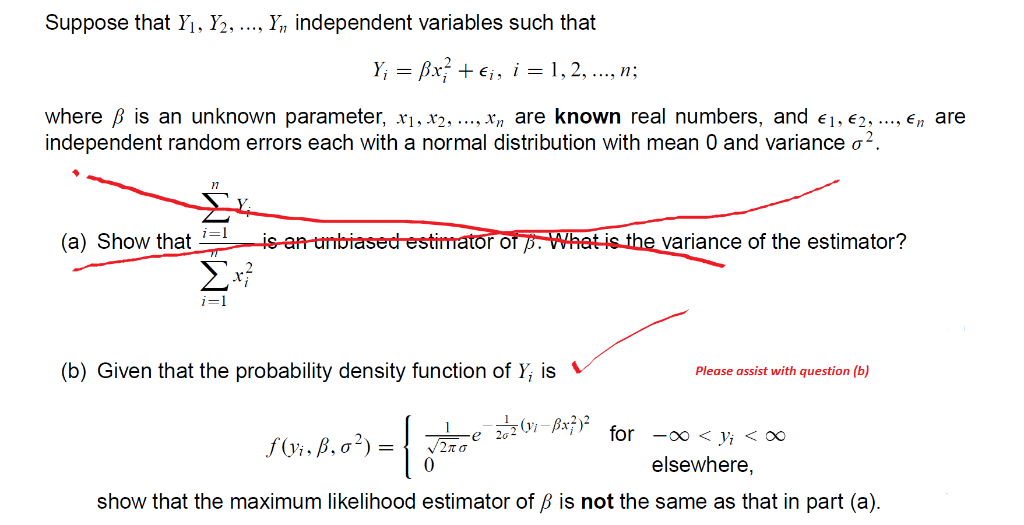 Solved Suppose that Yi, Y2. I independent variables such | Chegg.com