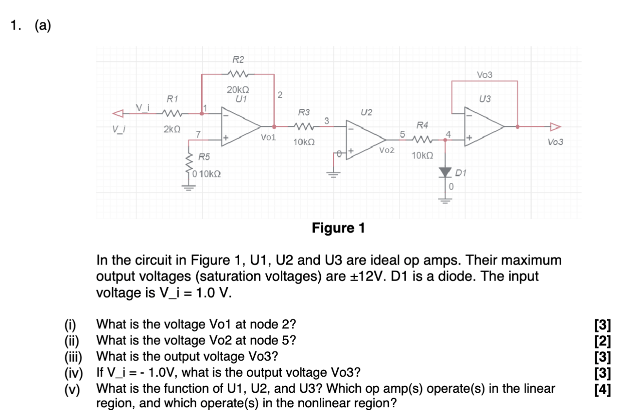 Figure 1 ﻿In the circuit in Figure 1, ﻿U1, ﻿U2 ﻿and | Chegg.com