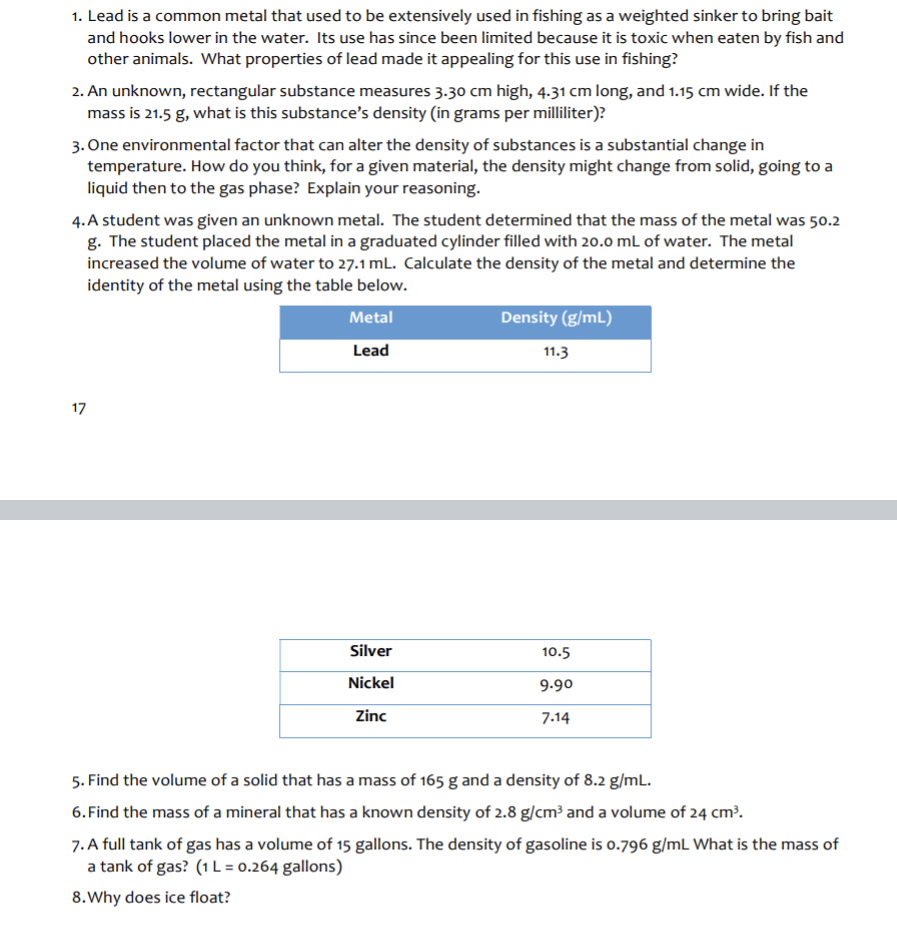 Solved 1. Lead is a common metal that used to be extensively | Chegg.com