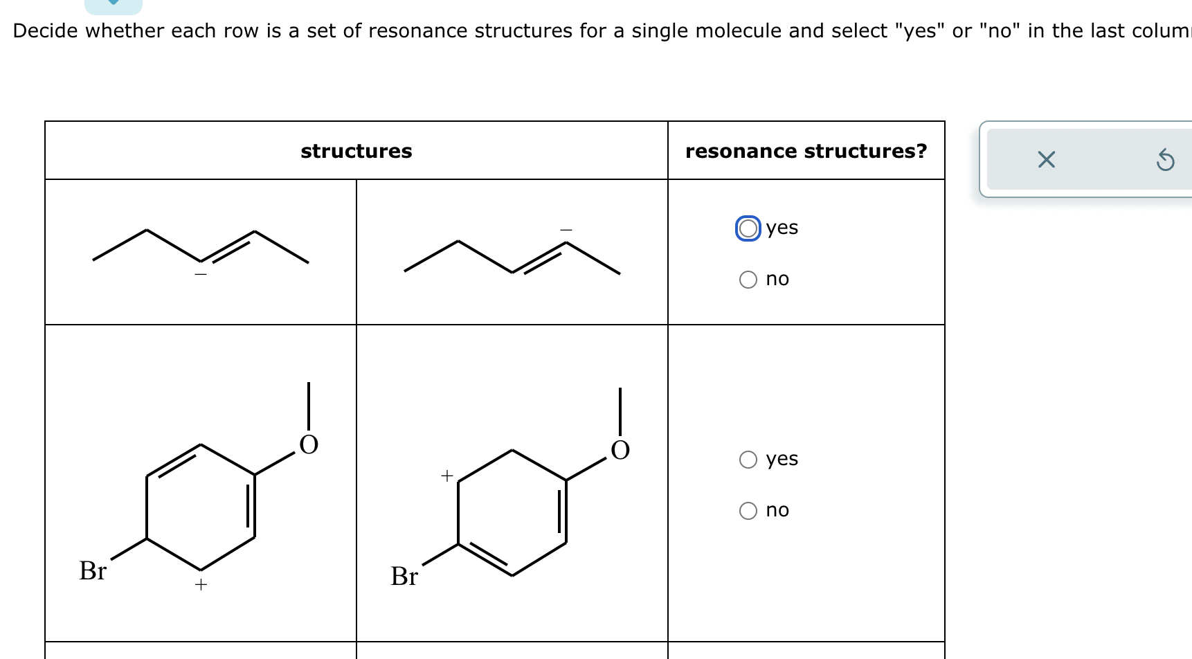 Solved Decide Whether Each Row Is A Set Of Resonance