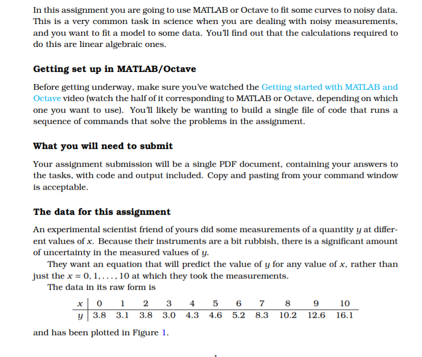 In this assignment you are going to use MATLAB or | Chegg.com