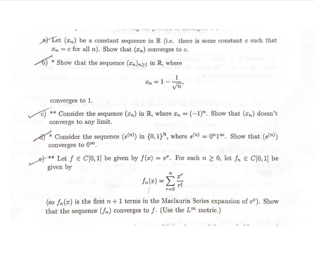 Solved 0 a) Let (In) be a constant sequence in R (i.e. there | Chegg.com
