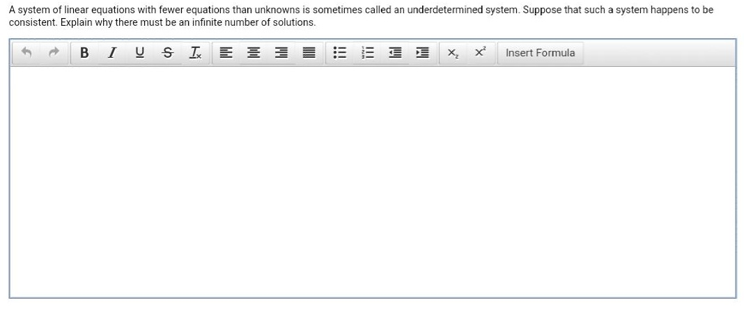 Solved A system of linear equations with fewer equations | Chegg.com