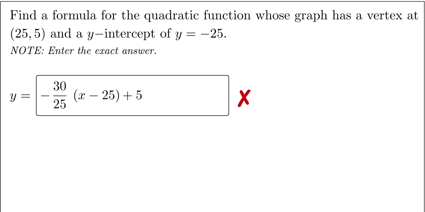 Solved Find a formula for the quadratic function whose graph | Chegg.com