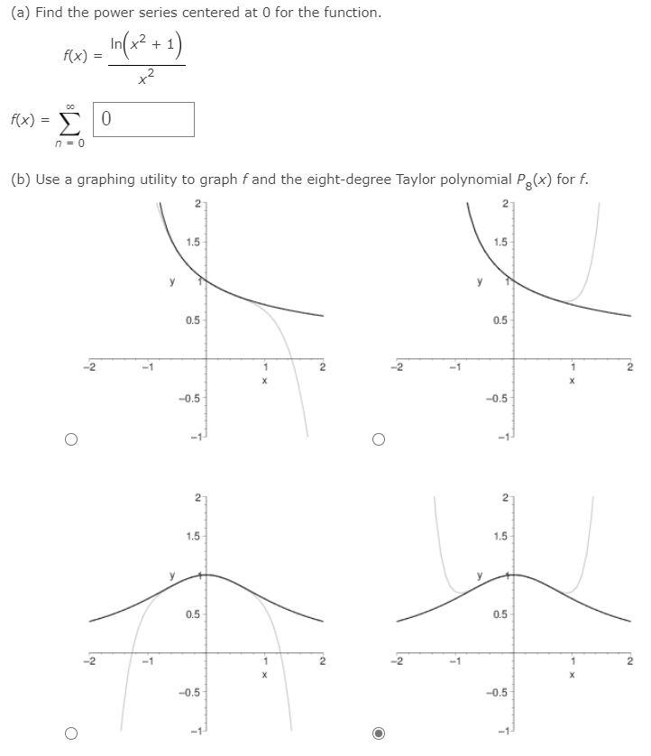 Solved (a) Find the power series centered at 0 for the | Chegg.com
