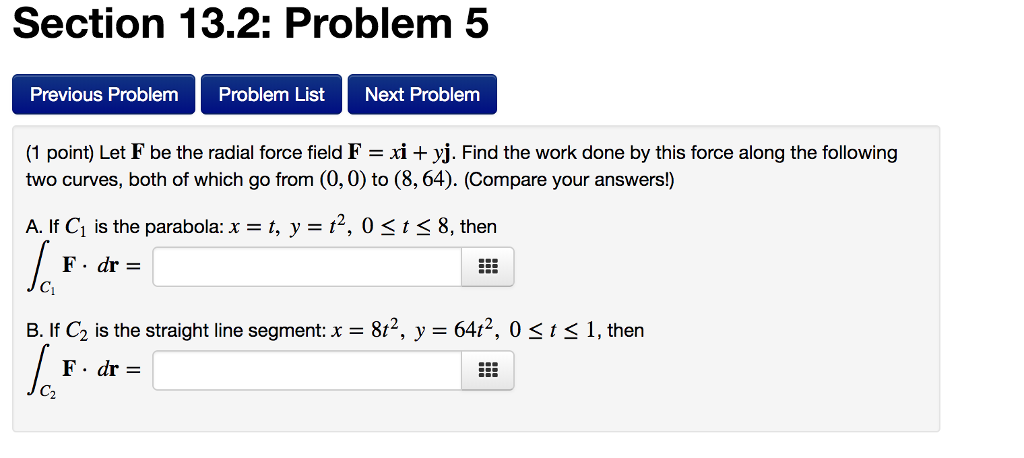Solved Section 13.2: Problem 5 Previous Problem Problem List | Chegg.com