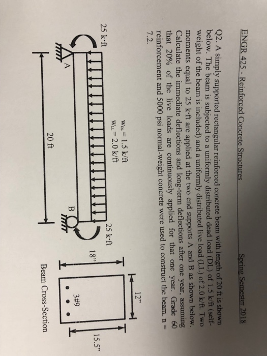 Solved ENGR 425 - Reinforced Concrete Structures Spring | Chegg.com