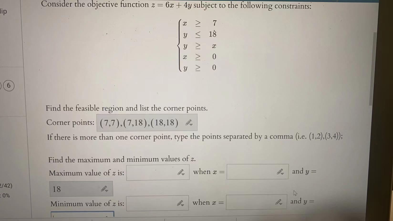 Solved Consider The Objective Function Z 6x 4y Subject To