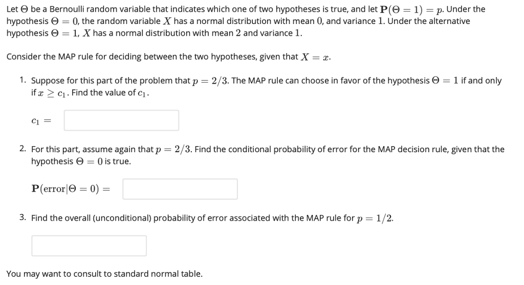 Let Θ be a Bernoulli random variable that indicates | Chegg.com