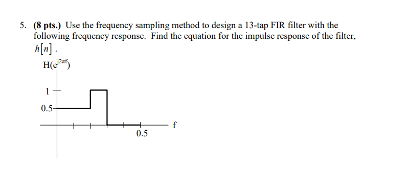Solved 5. (8 pts.) Use the frequency sampling method to | Chegg.com