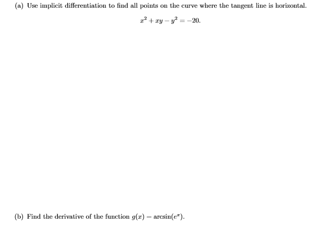 Solved Questions: a) Use Implicit Differentiation To Find | Chegg.com