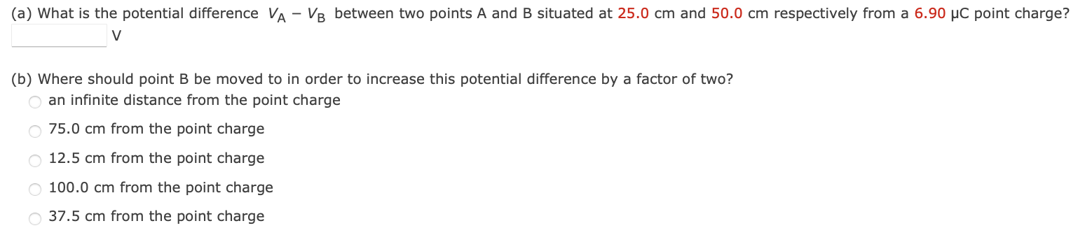 Solved a) What is the potential difference VA−VB between two | Chegg.com