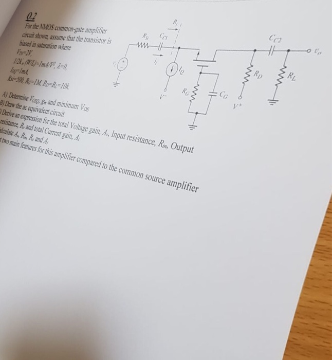 Solved Ce2 Cet or the NMOS common-gate amplifier ircuit | Chegg.com