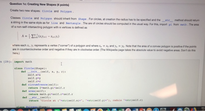 Solved Question 1c: Creating New Shapes (4 points) Create | Chegg.com