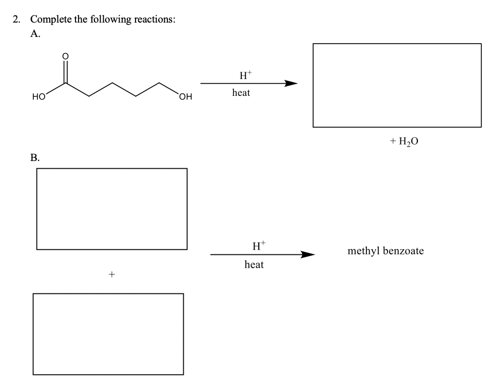 Solved 2. Complete the following reactions: A. | Chegg.com