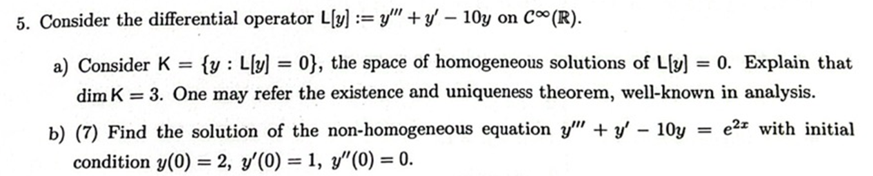 Consider the differential operator | Chegg.com