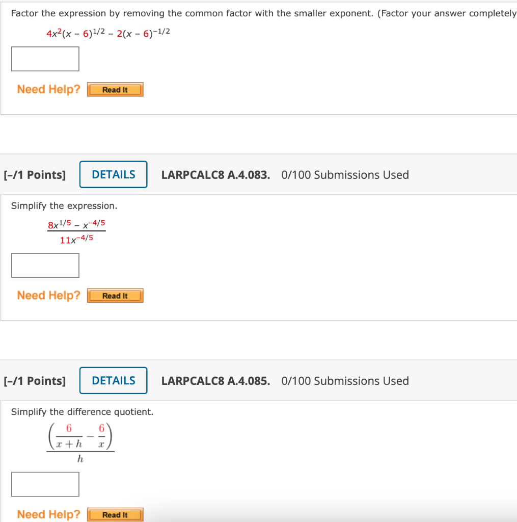 Solved Factor the expression by removing the common factor | Chegg.com