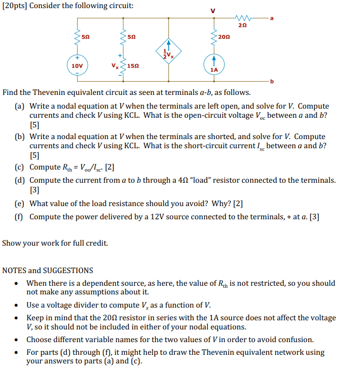 Solved [20pts] Consider the following circuit: 232 522 522 | Chegg.com