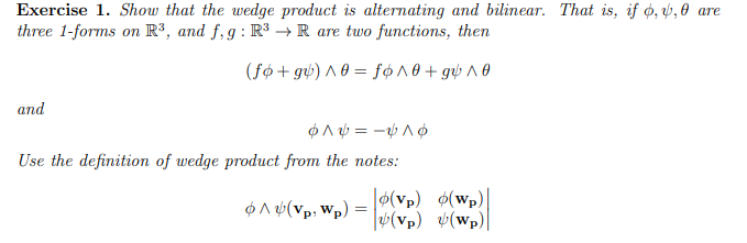 Solved Exercise 1. Show that the wedge product is | Chegg.com