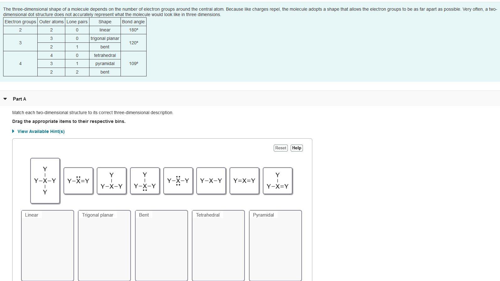 Solved The three-dimensional shape of a molecule depends on | Chegg.com