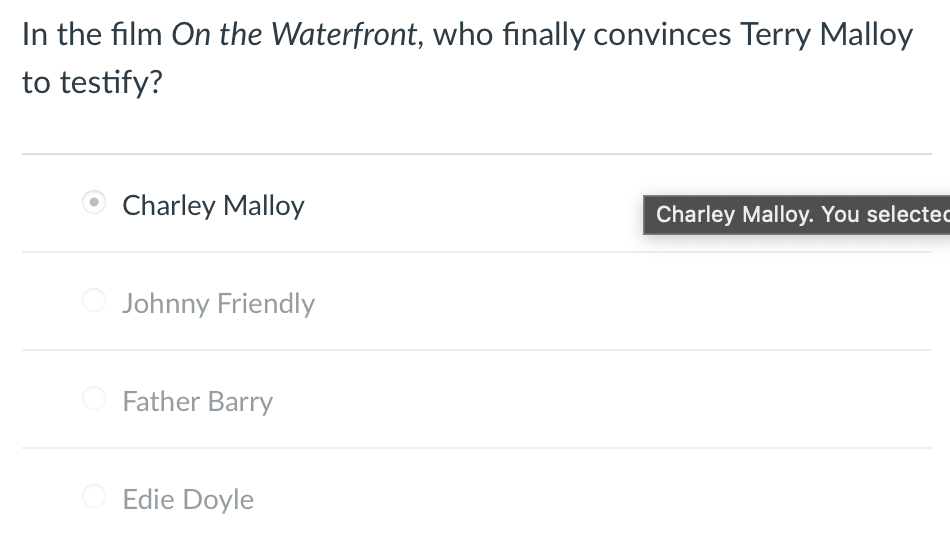 Solved In the film On the Waterfront, who finally convinces | Chegg.com
