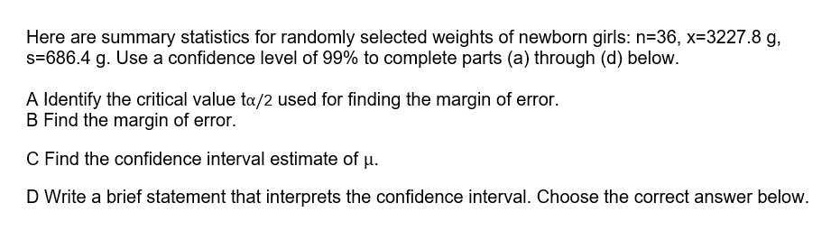 Solved Here are summary statistics for randomly selected | Chegg.com
