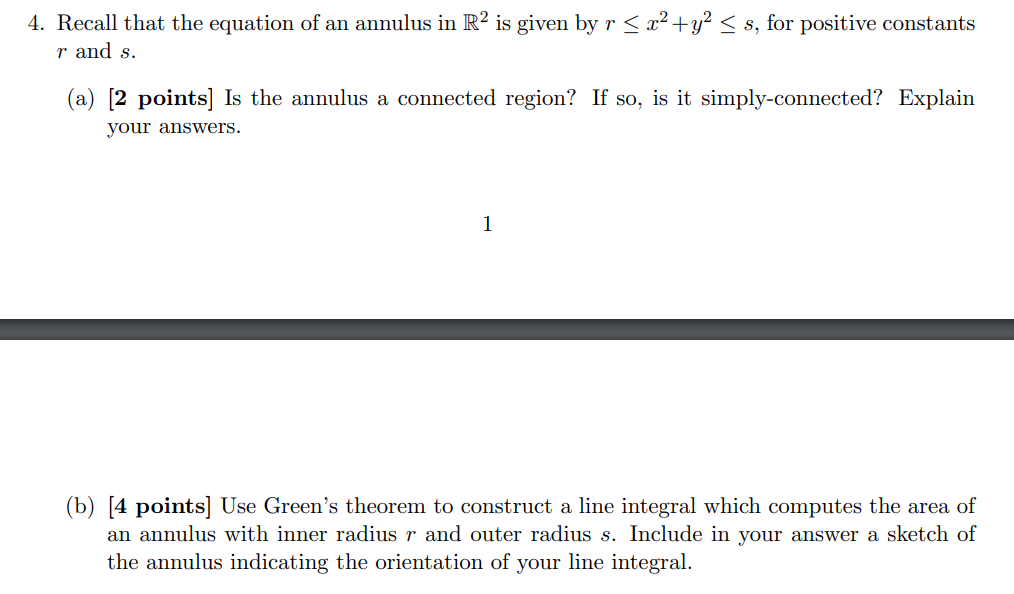 Solved 4. Recall that the equation of an annulus in R2 is | Chegg.com