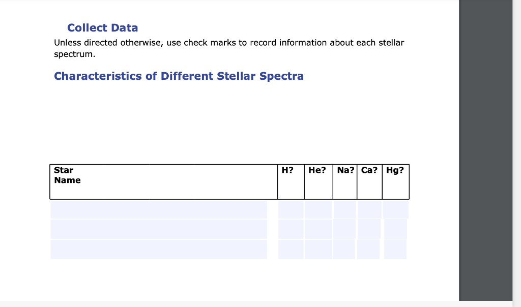 Solved Identifying Unknown Star Composition Using Elemental | Chegg.com