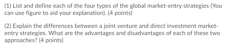 Solved (1) List and define each of the four types of the | Chegg.com