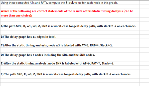 Solved Question 6 Static timing Consider the small logic | Chegg.com