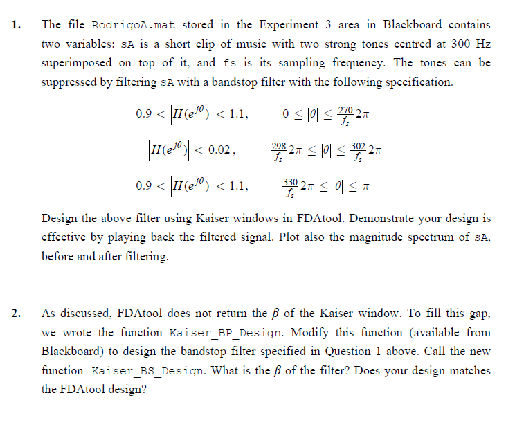 Solved The file RodrigoA.mat stored in the Experiment 3 area | Chegg.com