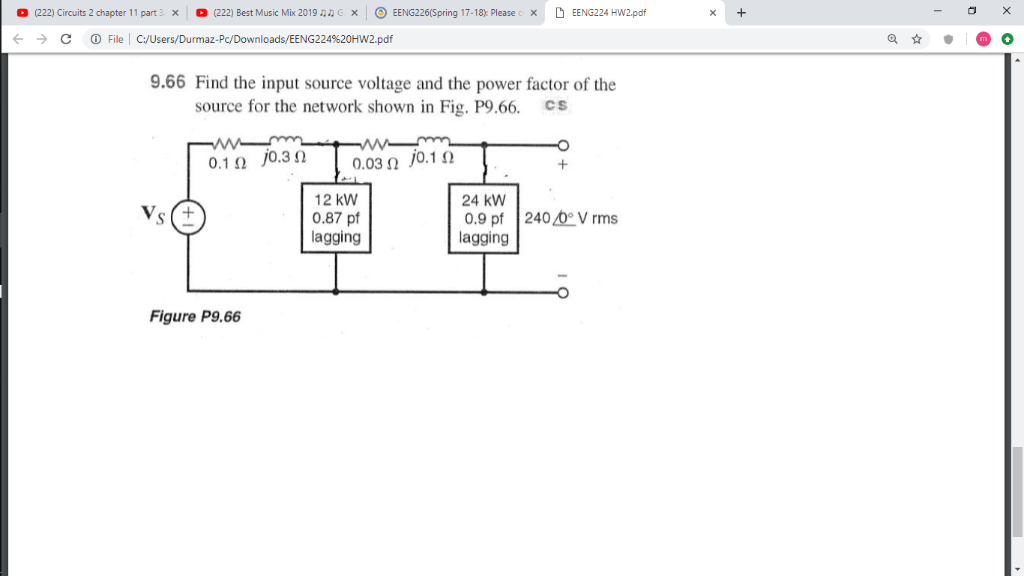 Solved 。 (222) Circuits 2 chapter 11 part : X。 (222) Best | Chegg.com