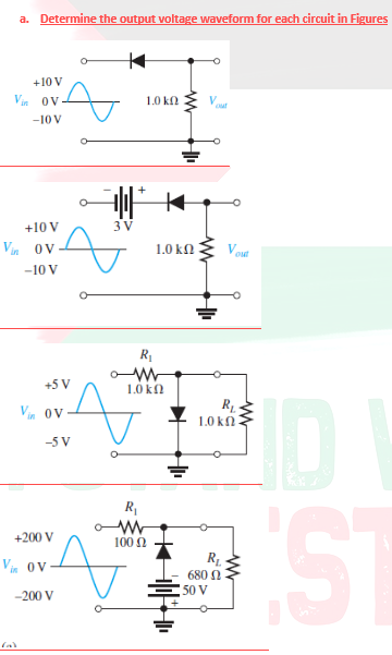 Solved a.Determine the output voltage waveform for each | Chegg.com