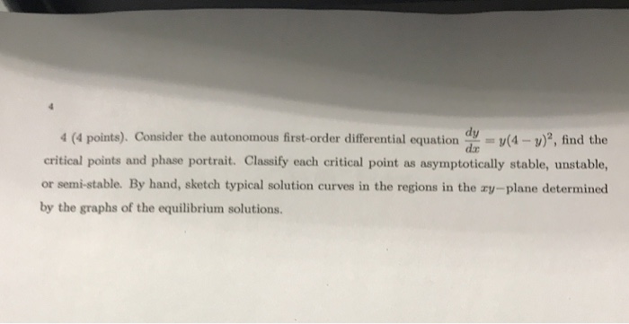 Solved Consider the autonomous first-order differential | Chegg.com