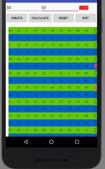 Solved An android app that creates a table according to | Chegg.com